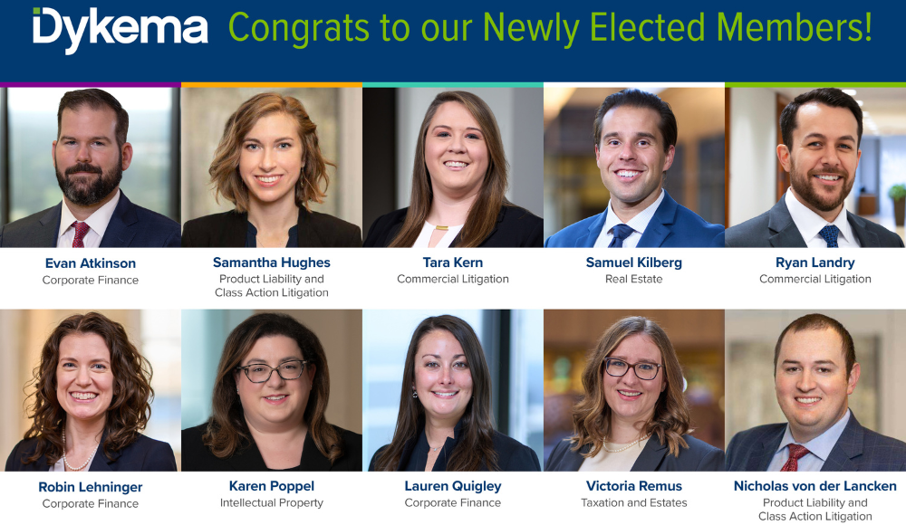 Dykema Elects 10 New Members | Dykema