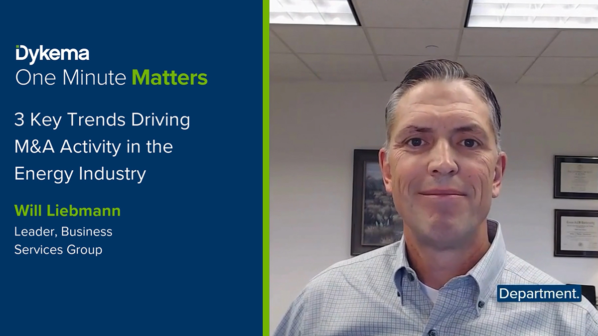 One Minute Matters [Video]: 3 Key Trends Driving M&A Activity in the ...