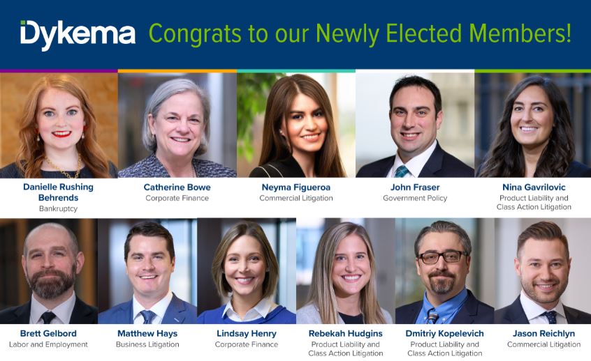 Dykema Elects 11 New Members | Dykema